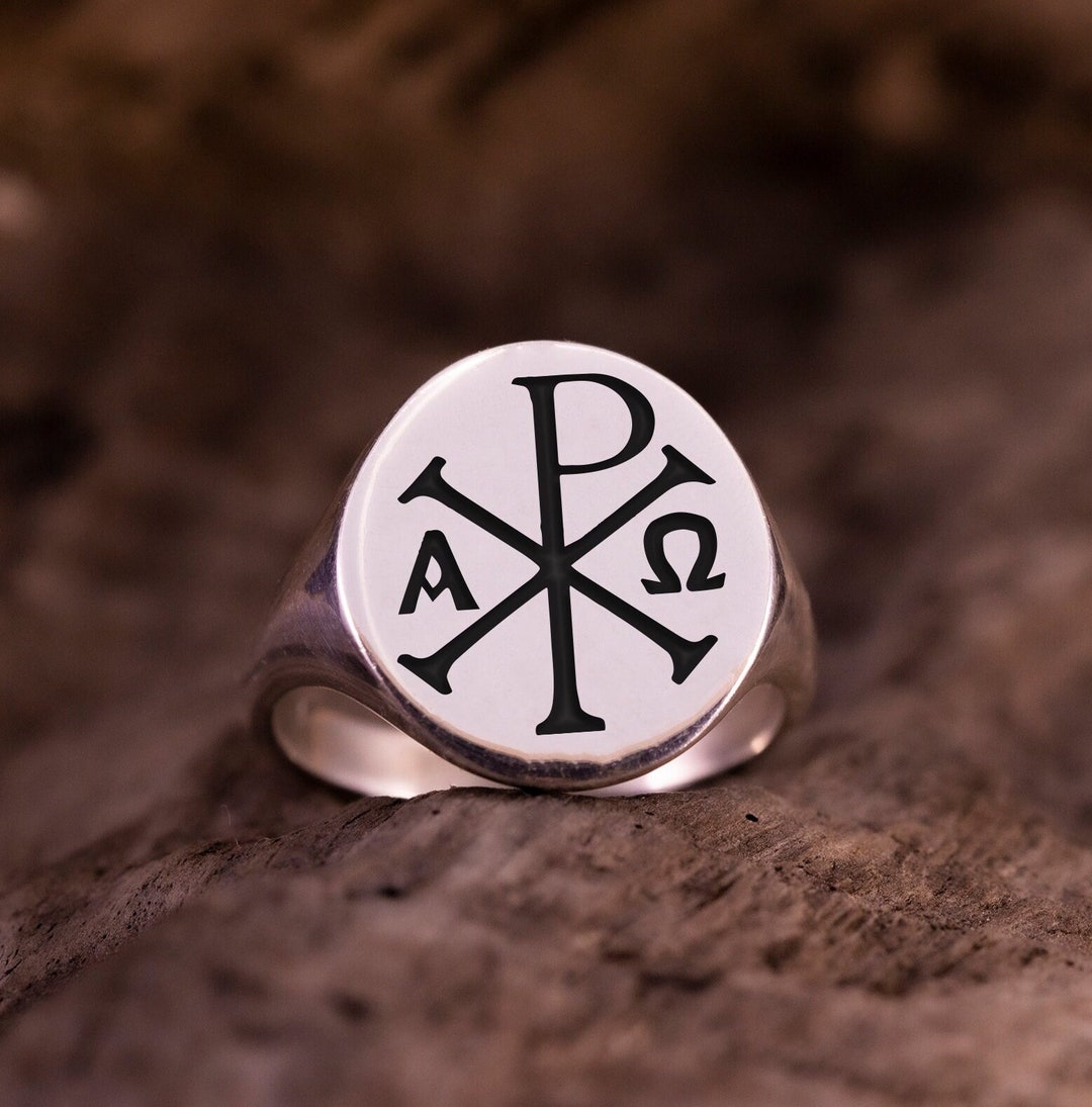 Chi Rho Cross Alpha Omega Ring - Christian Eastern Orthodox Cross ...