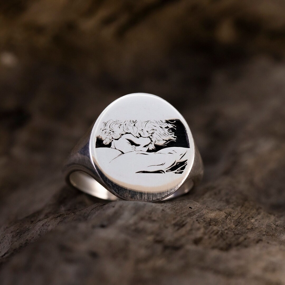 The Fallen Angel Signet Ring, Lucifer Pinky Ring, Art Lover Gift ...