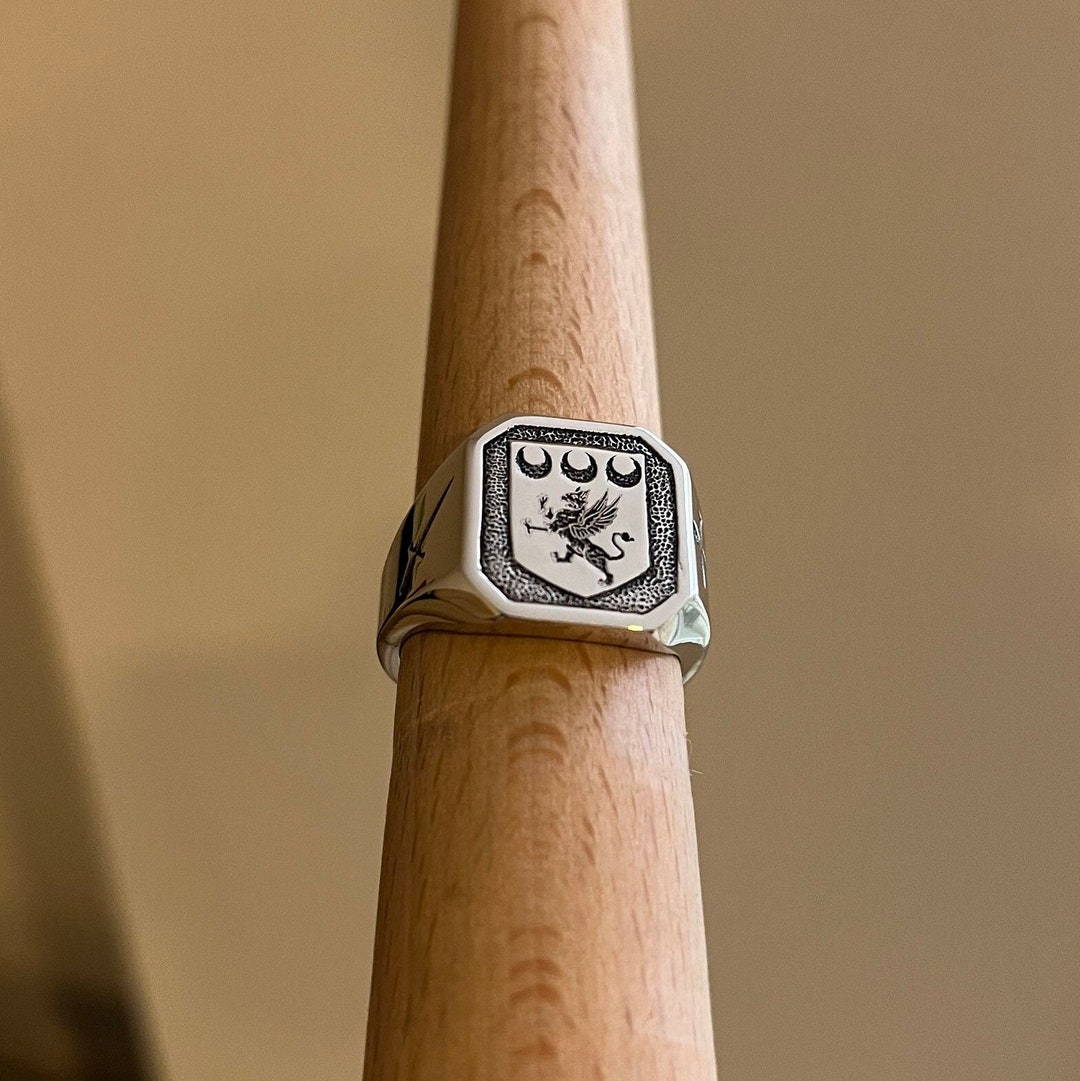 Coat of Arms Ring, Family Crest Rings, Custom Signet Ring, Crest Ring ...