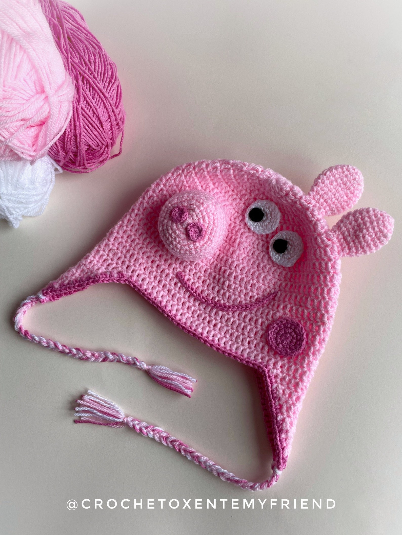 Peppa Pig Hat Crochet - Hat Kids - Hat Toddler - Etsy