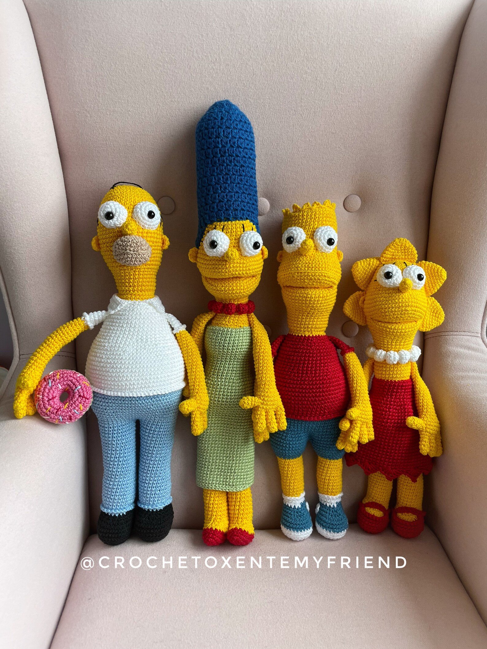 Crochet Amigurumi Simpsons Family: Handmade Cotton Stuffed Toy - Etsy