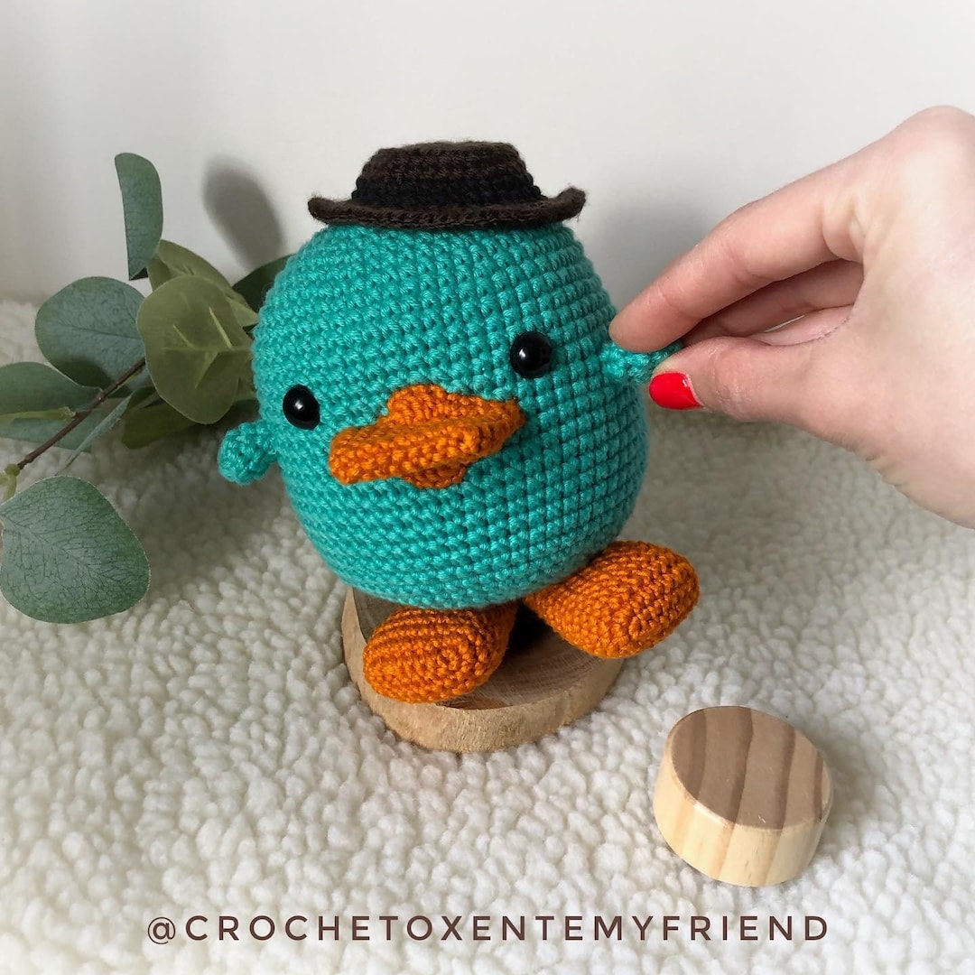 Crochet Perry the Platypus Amigurumi: Handmade Cotton Stuffed Toy - Etsy