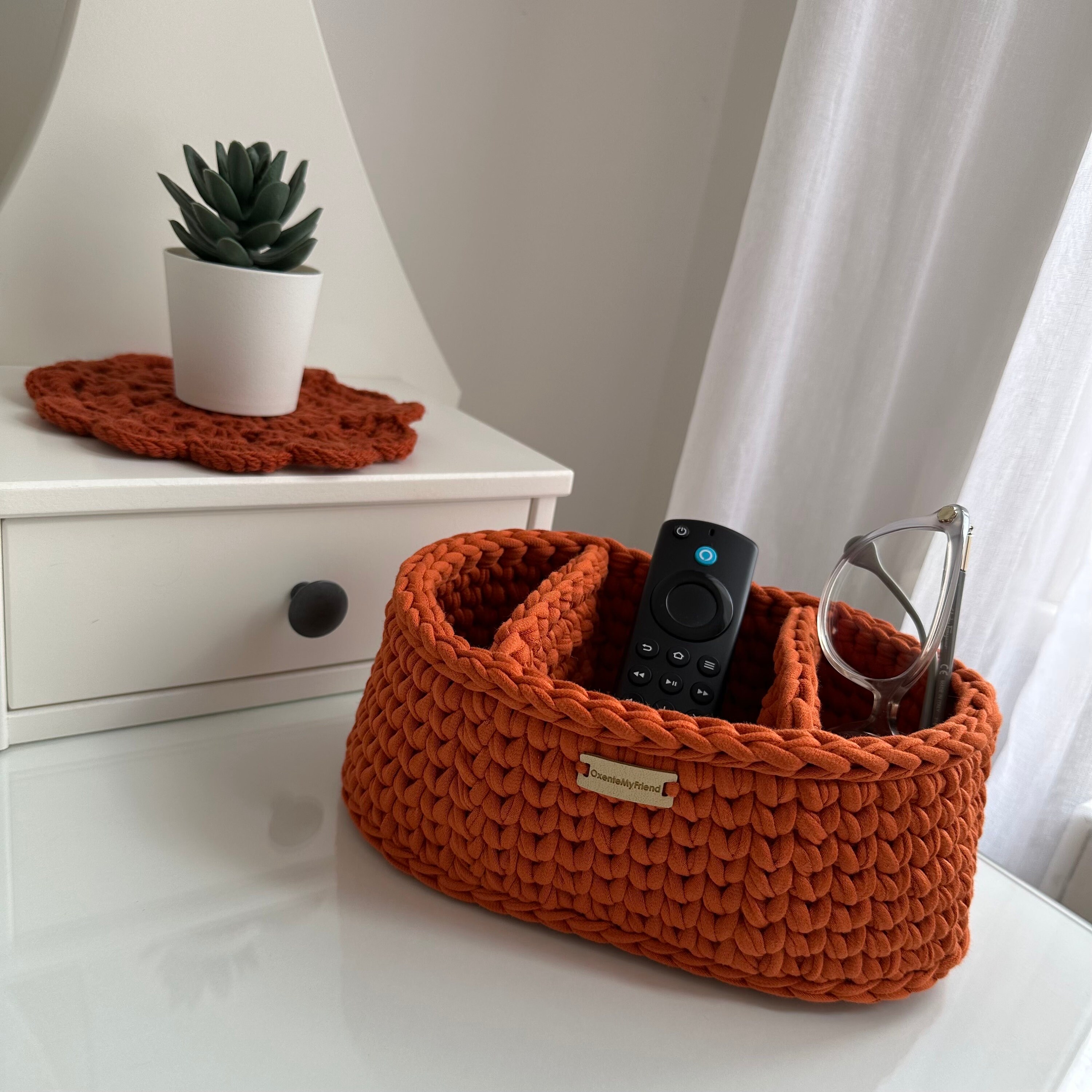 Oval Baskets With Dividers Eye Glass Holder Remote Control - Etsy