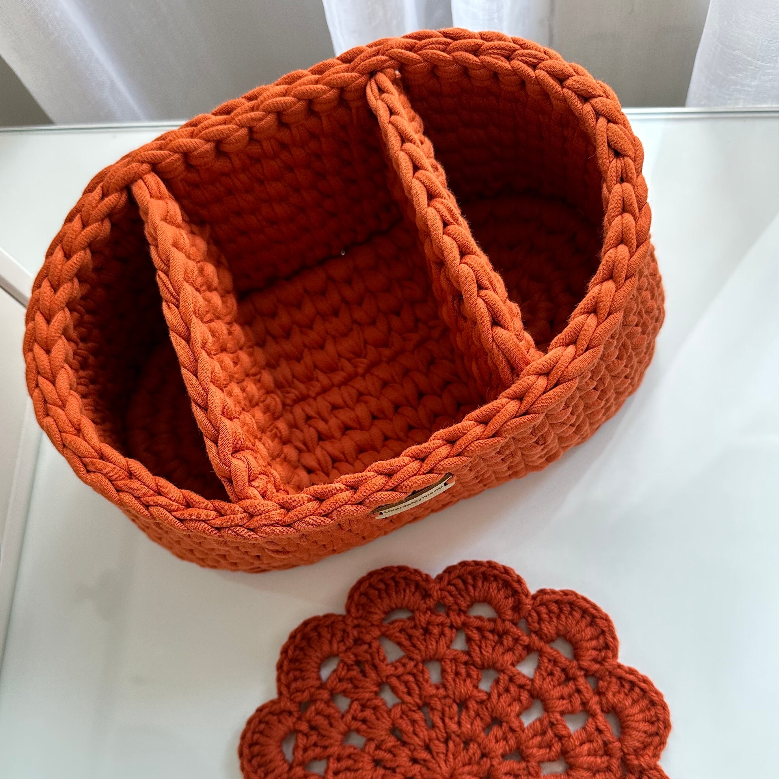 Oval Baskets With Dividers Eye Glass Holder Remote Control - Etsy