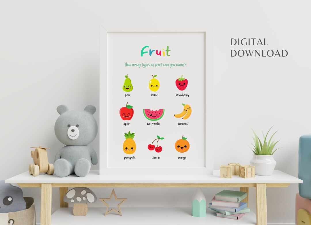 Fruit Learning Poster for Montessori Nursery Classroom or - Etsy