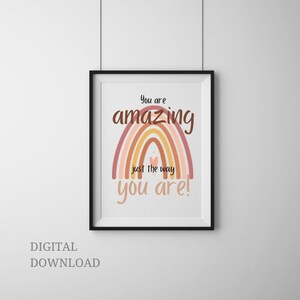 Positive Affirmation Printable for Kids - You Are Amazing Just the Way ...