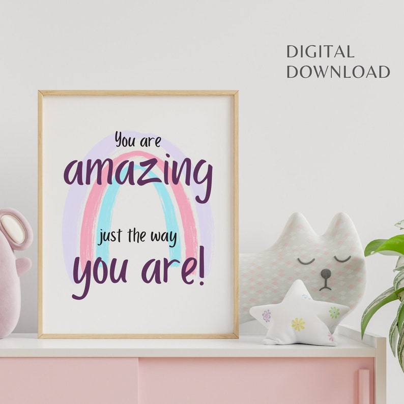 Positive Affirmation Printable for Kids You Are Amazing Just the Way ...