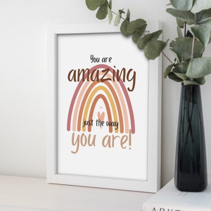 Positive Affirmation Printable for Kids - You Are Amazing Just the Way ...