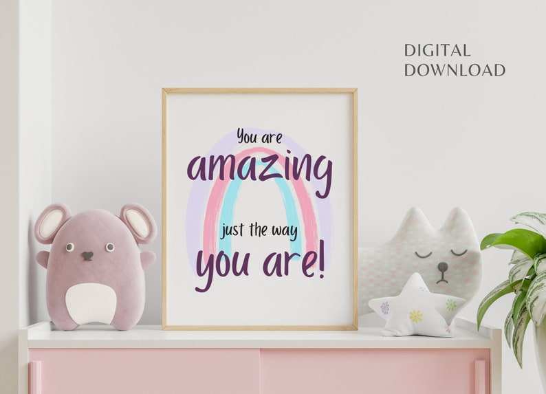 Motivational Poster for Kids You Are Amazing Just the Way - Etsy
