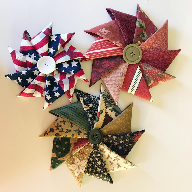 Pinwheel Fabric Decoration | Spirals | 5" or 6" | Multi Colors ...