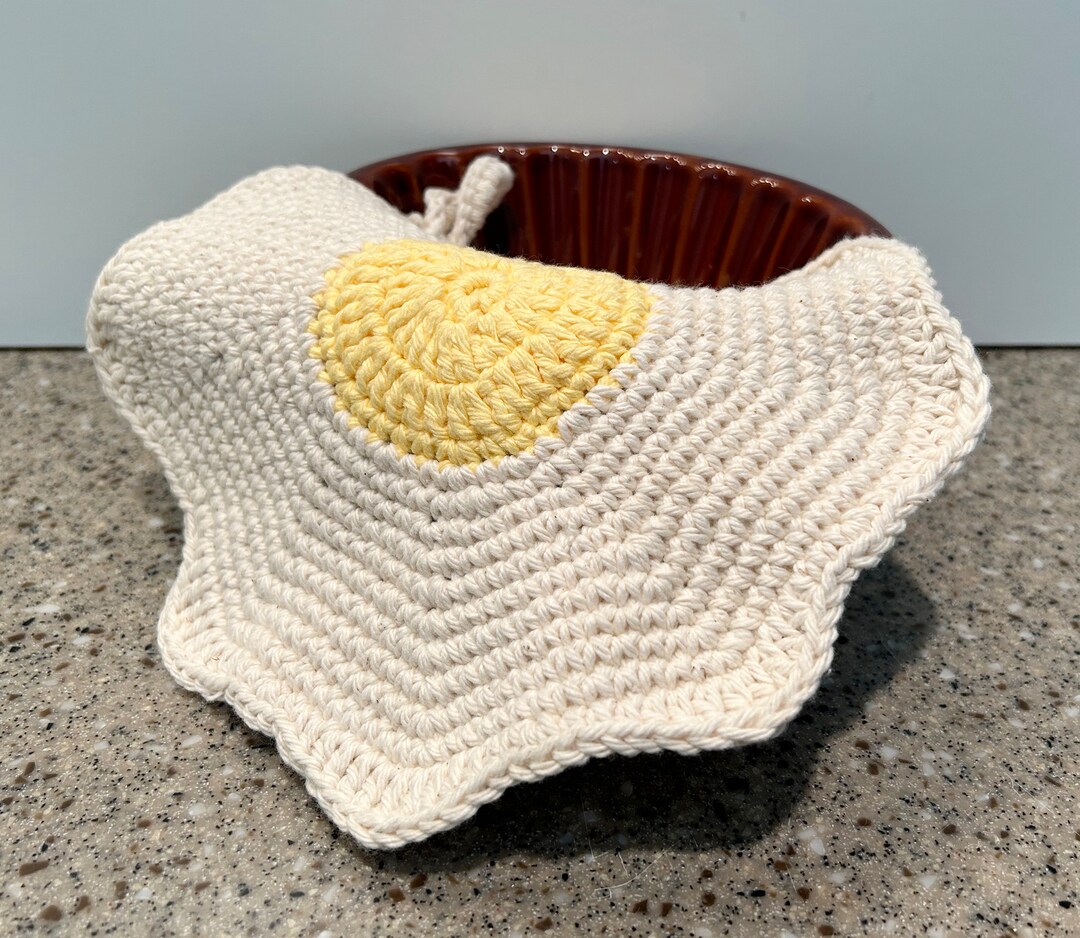 Fried Egg Hand-crochet Trivet Pot Holder 100% Cotton - Etsy