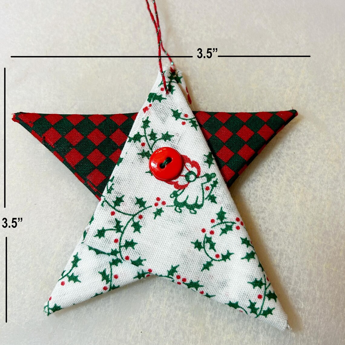 Triangle Star Ornament | Set of 3 or Set of 5 | Handmade | Patchwork ...