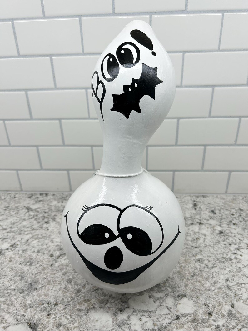 Hand Painted Ghost Gourd: Halloween Decoration (7" to 12" Tall) - Etsy