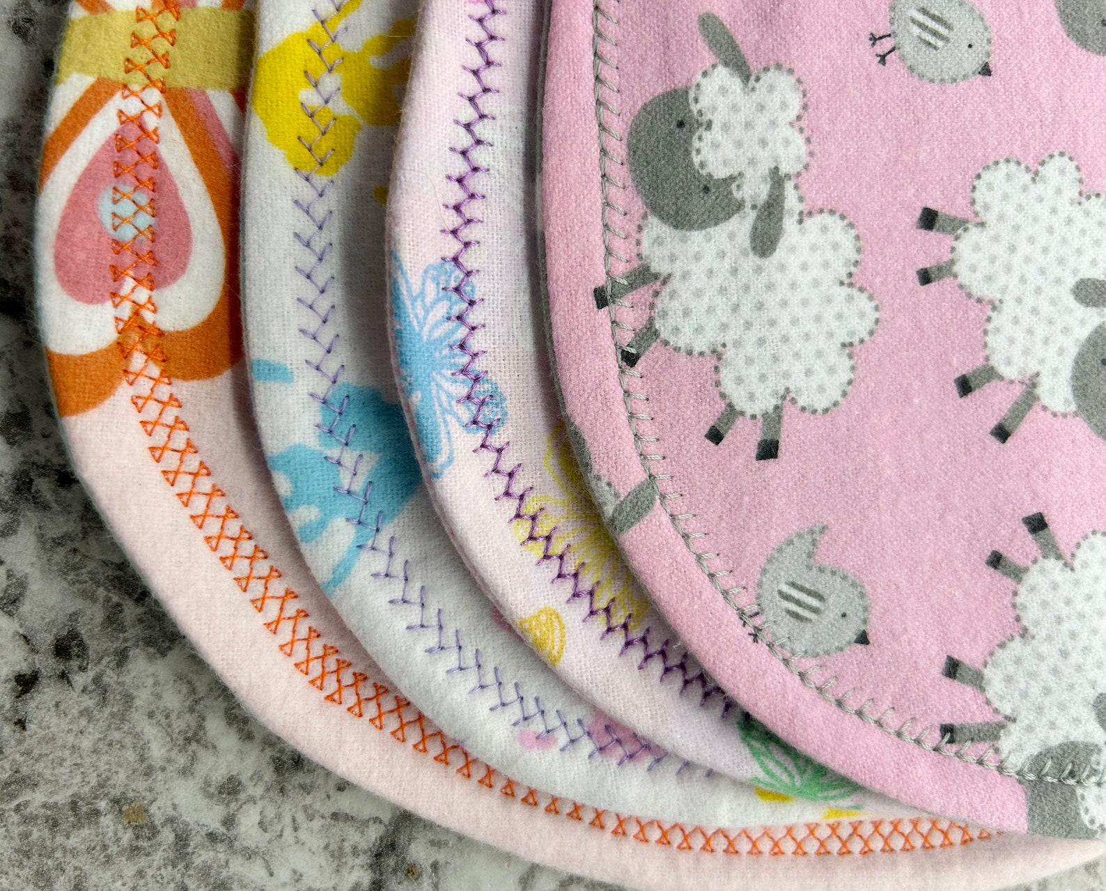 Flannel Burp Cloth 2-8 Pack: Triple Layer Contoured, Newborn Gift - Etsy