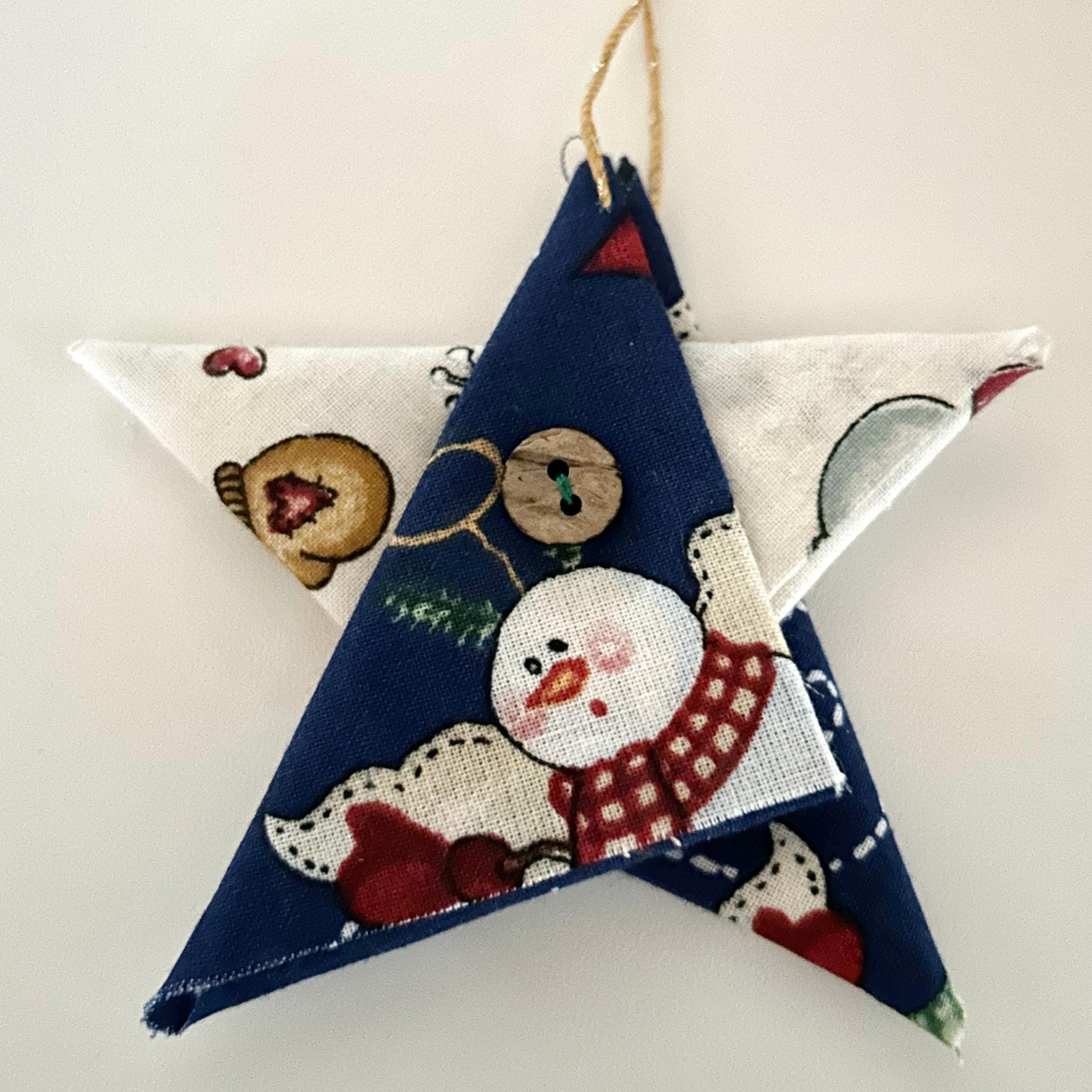 Handmade Patchwork Star Ornament: Cotton Fabric Holiday Decor, 3.5" X 3 ...