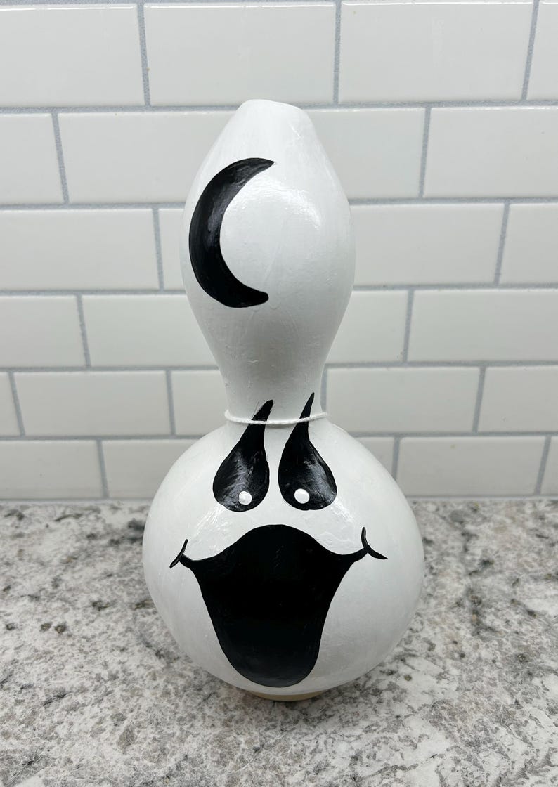 Hand Painted Ghost Gourd: Halloween Decoration (7" to 12" Tall) - Etsy