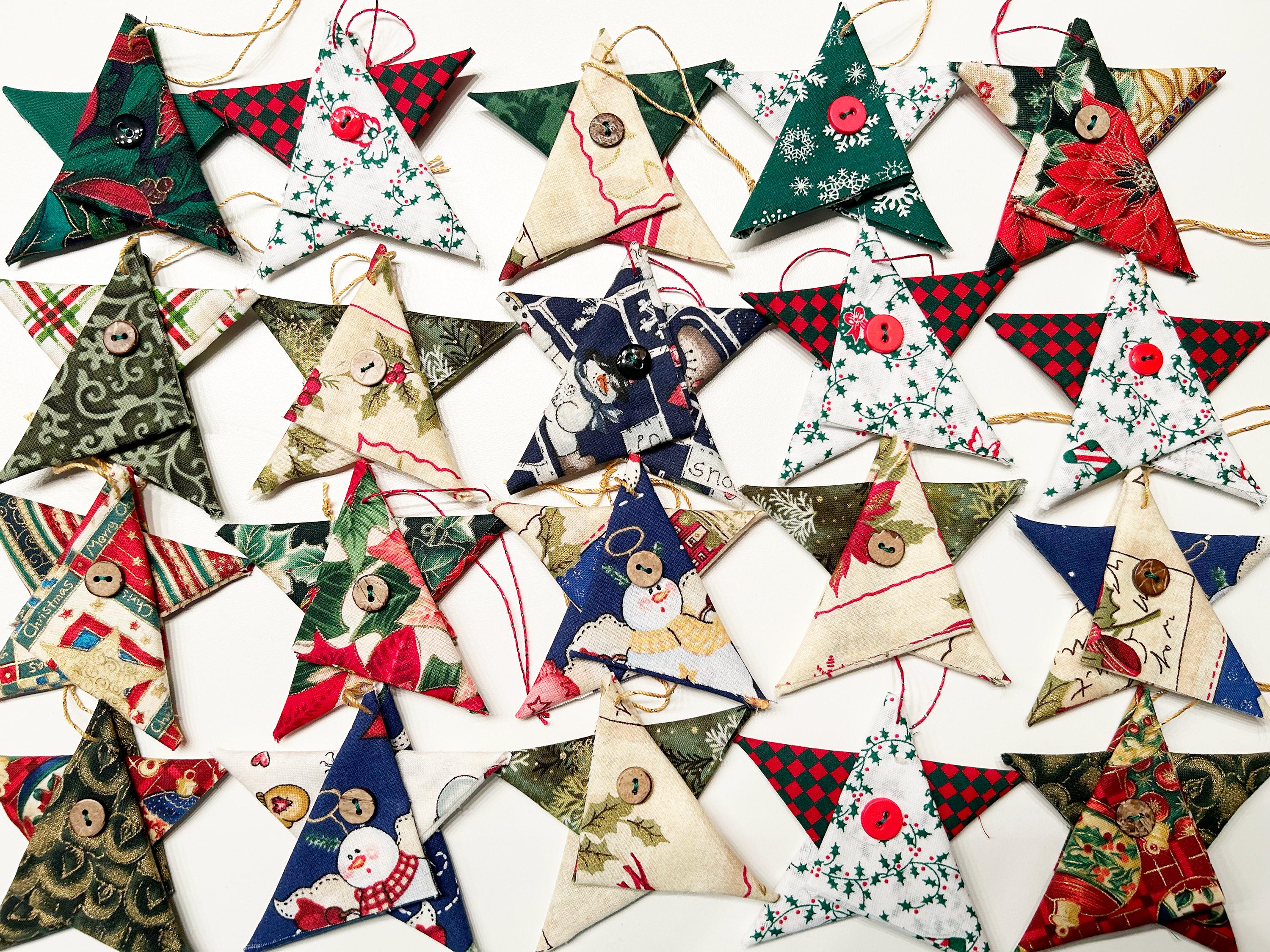 Handmade Patchwork Star Ornament: Cotton Fabric Holiday Decor, 3.5" X 3 ...