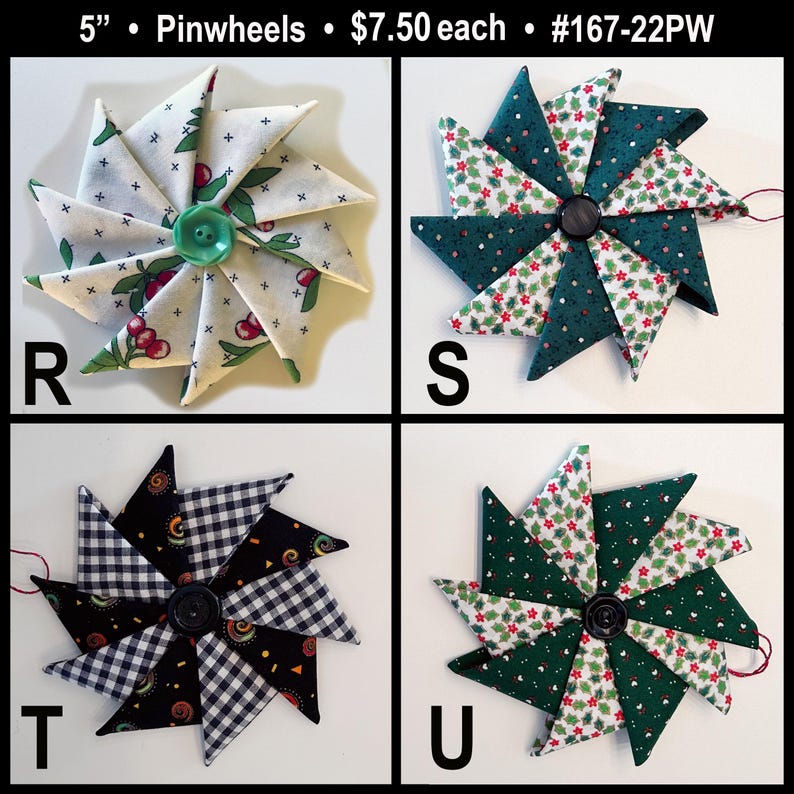 Pinwheel Fabric Decoration | Spirals | 5" or 6" | Multi Colors ...