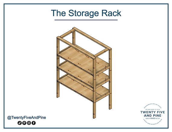 Storage Rack Plans DIY Instructions Woodworking Plans Step | Etsy
