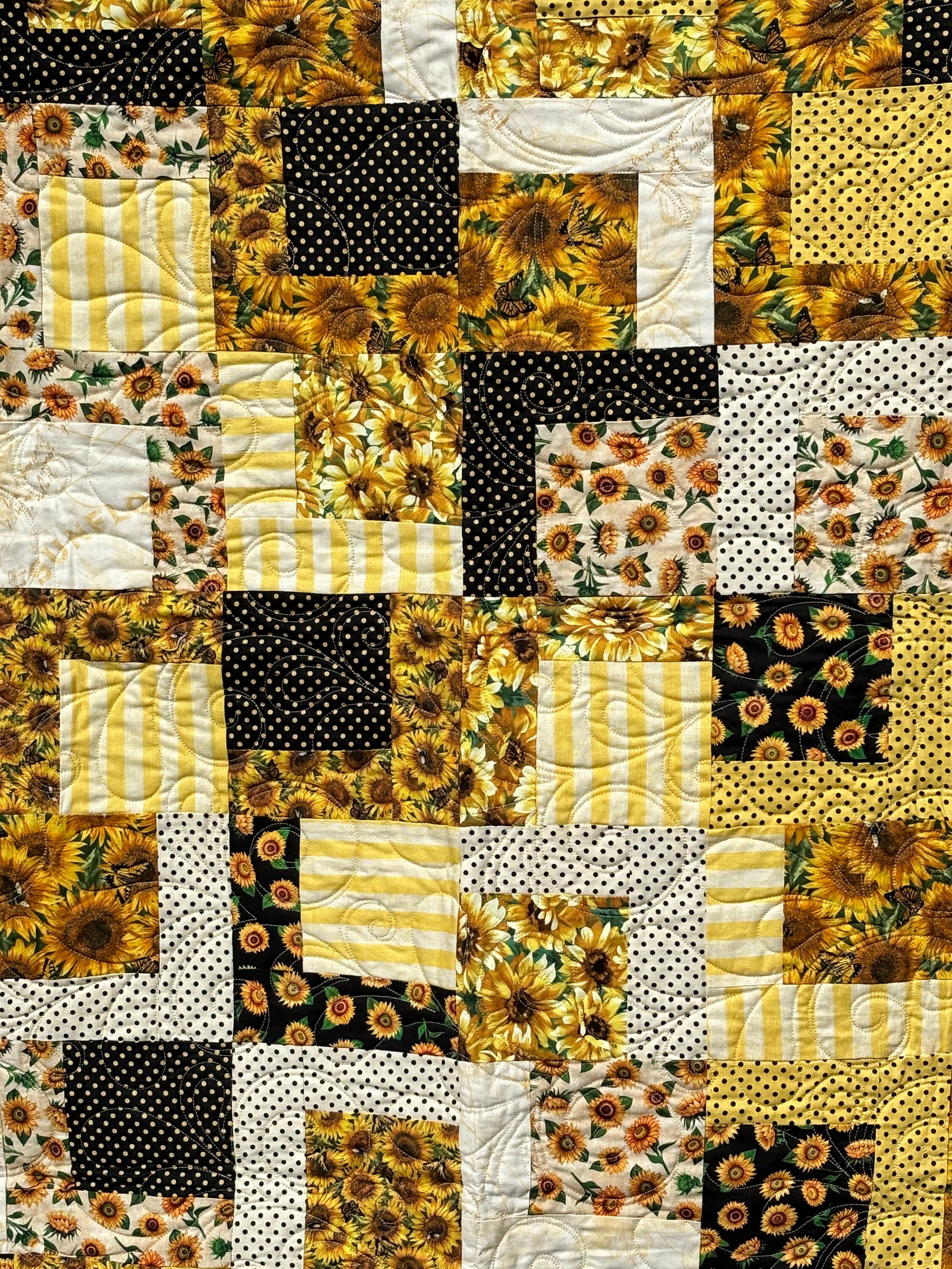 Sunny Sunflower Patchwork Quilt - Etsy