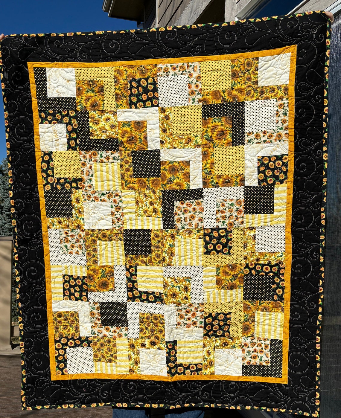 Sunny Sunflower Patchwork Quilt - Etsy