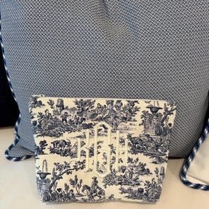 Toile Accessory Bag With Monogram - Etsy