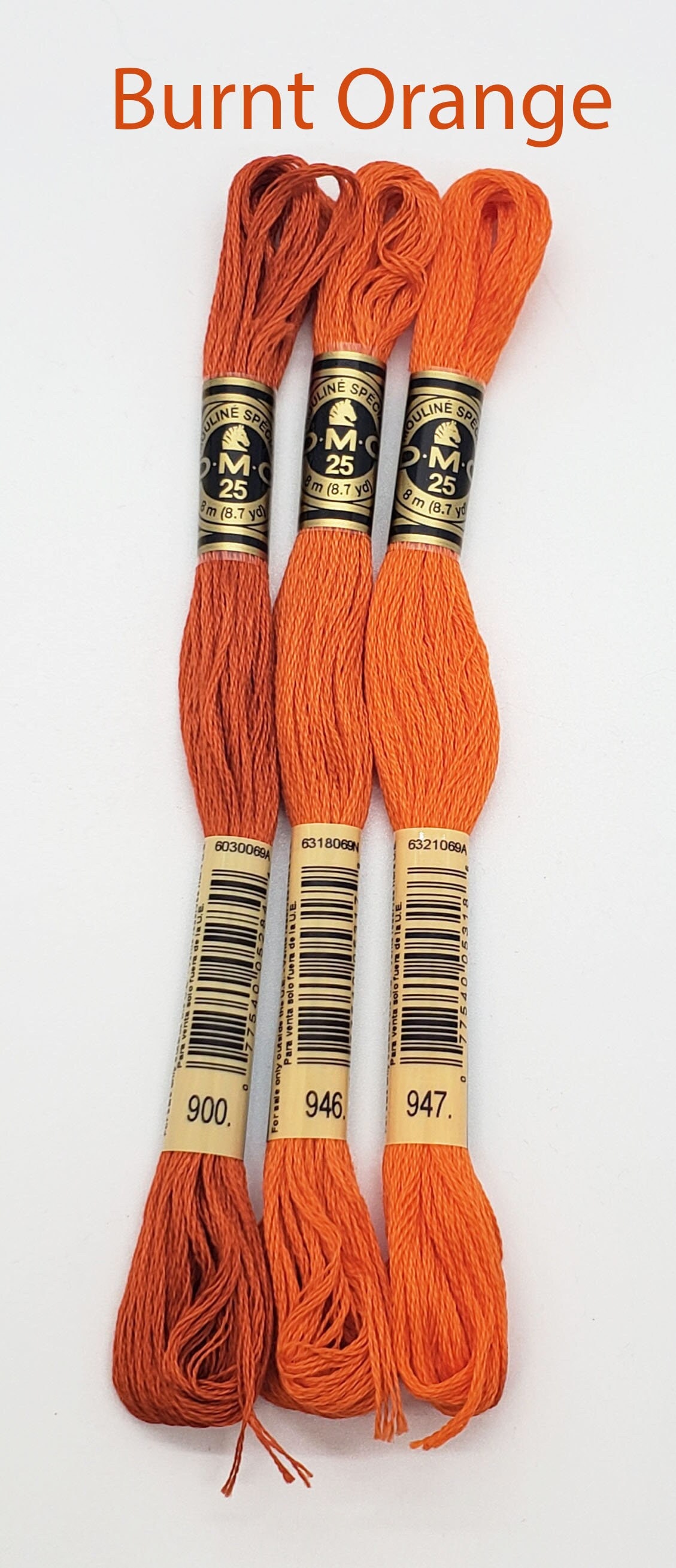 Burnt Orange Color Family DMC 6-strand Embroidery Cotton 3 Skeins 8.7yd ...