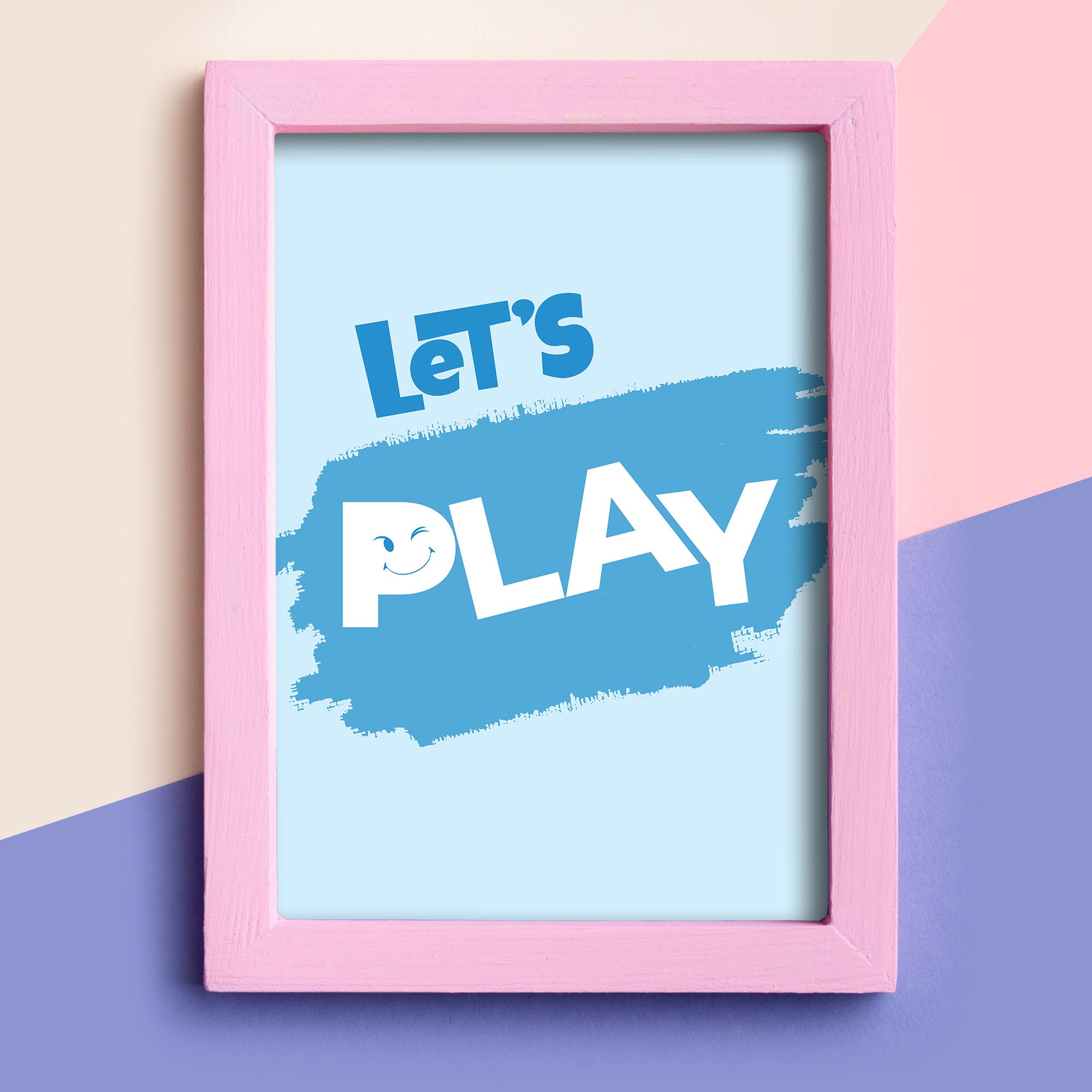 Let’s Play Nursery Wall Poster, Wall Art Kids INSTANT DOWNLOAD, Kids ...