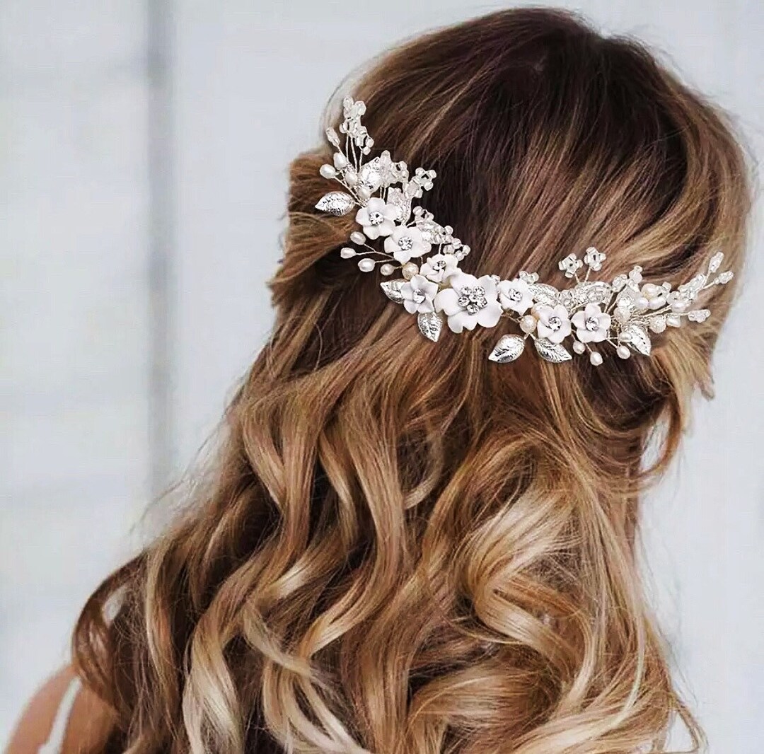 Flower Wedding Headband, Wedding Hair Vine, Bridal Hair Crown, Flower ...