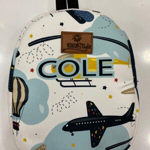 Kids Backpack Personalized, Cotton Helicopter Backpack for Toddlers and ...