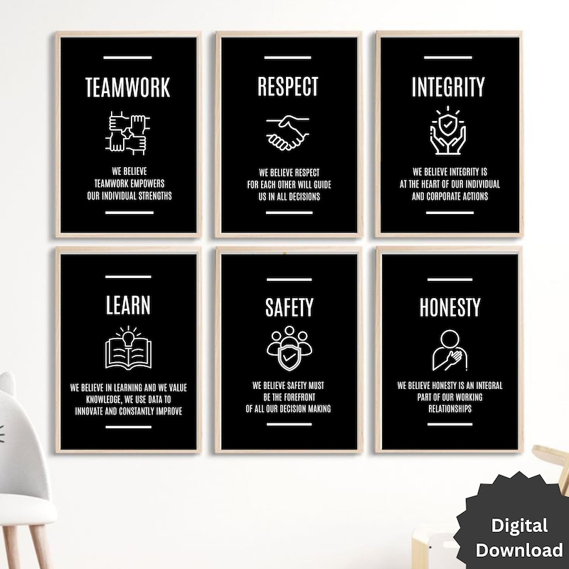 Core Values Poster - Etsy