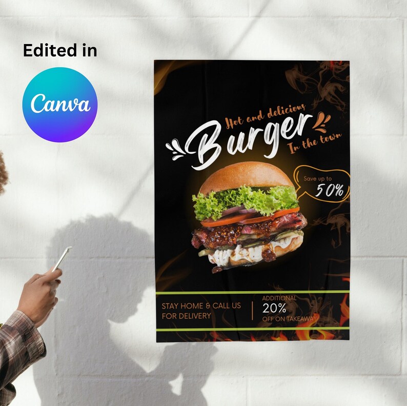 Food Poster Template, Canva Food Template, Poster Template, Digital ...