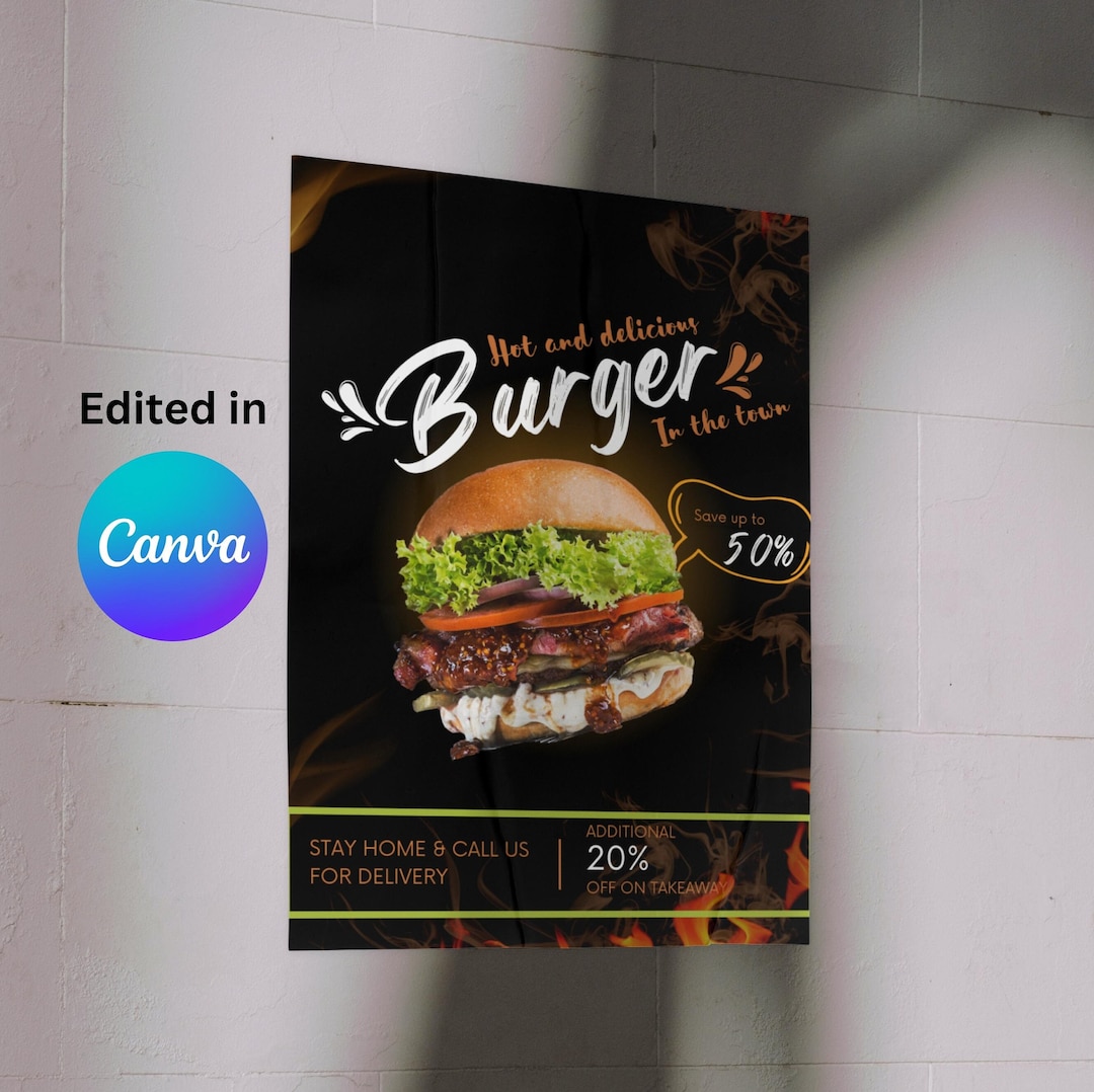 Food Poster Template, Canva Food Template, Poster Template, Digital ...