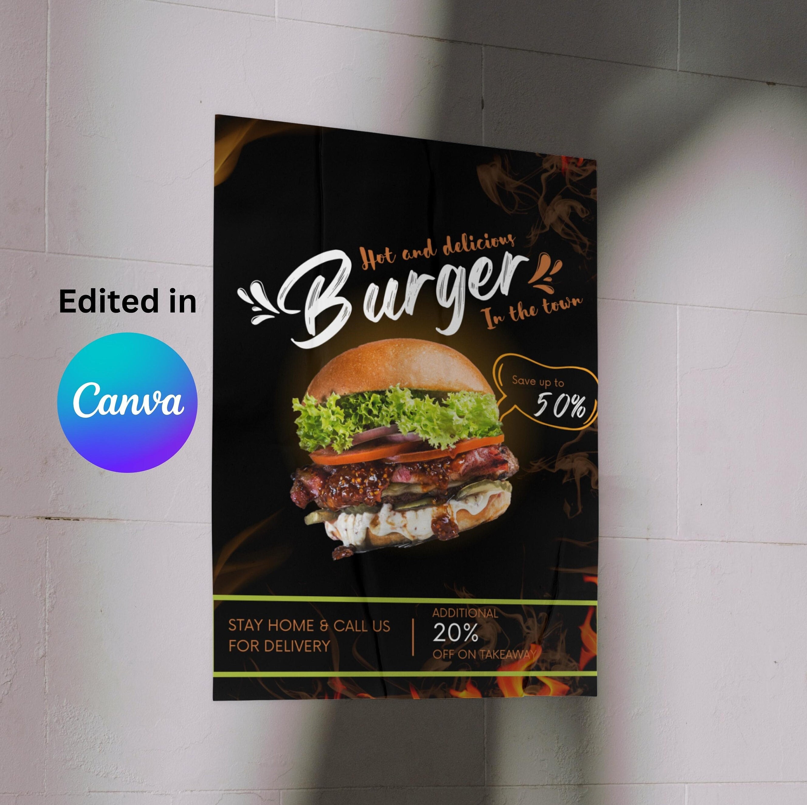 Food Poster Template, Canva Food Template, Poster Template, Digital ...