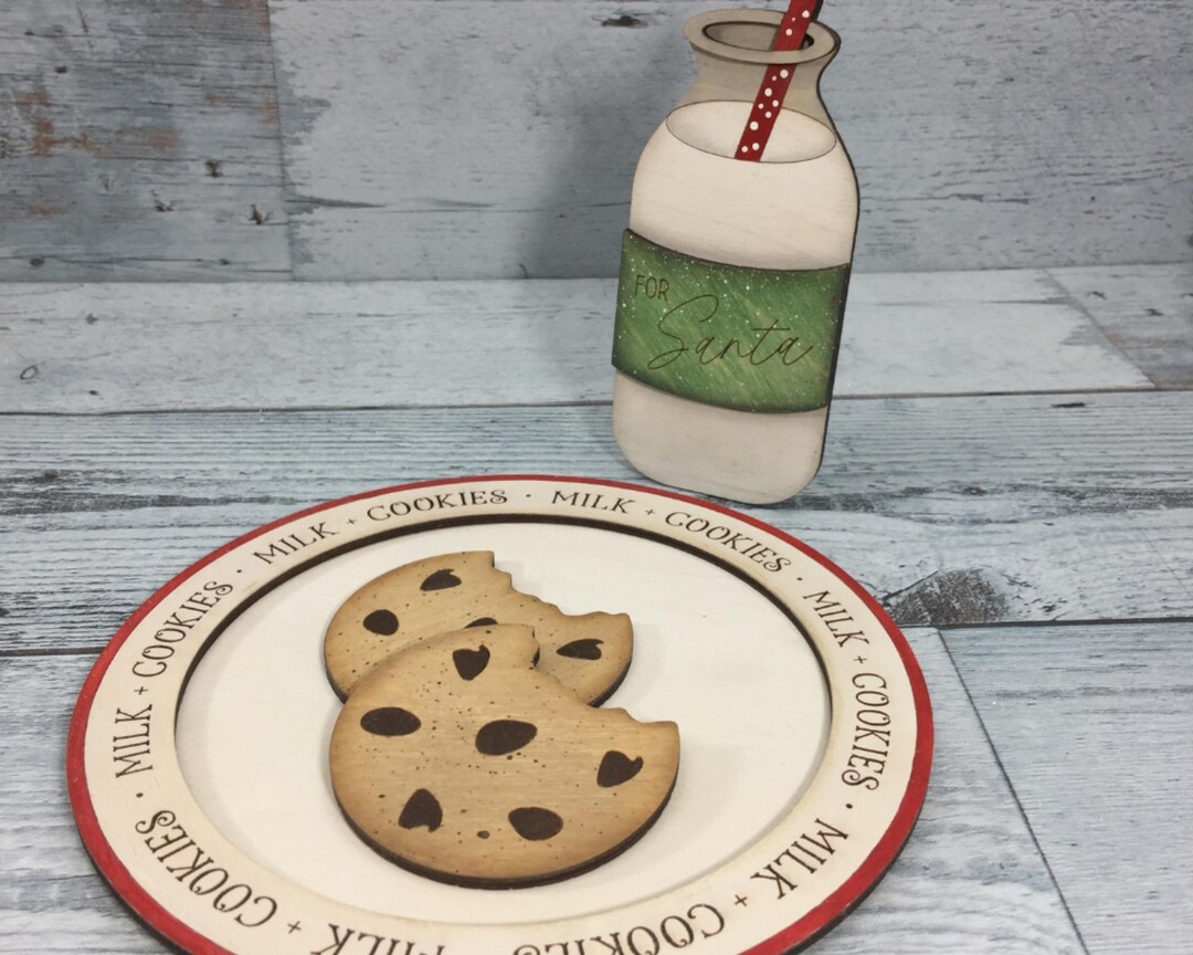 Hand-painted Milk and Cookies for Santa Plate – Baltic Birch Wood ...