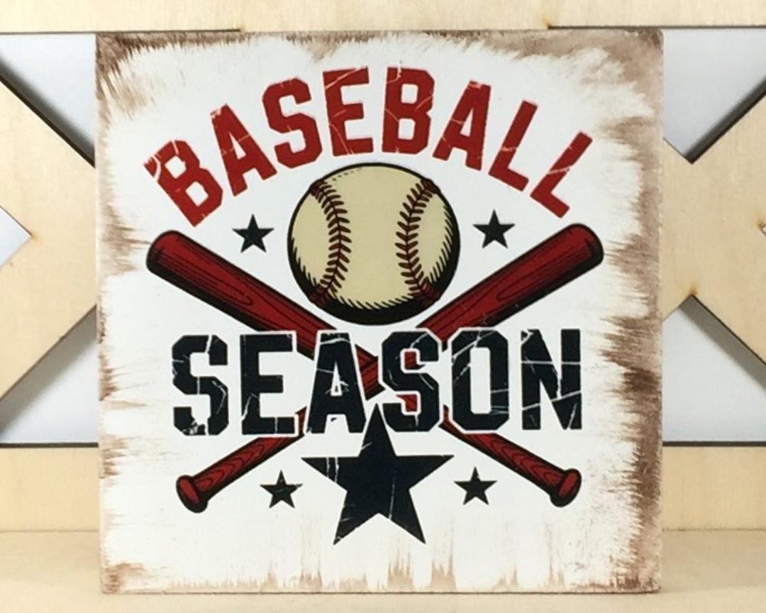 Baseball Decor Block With UV DTF Decal – Wooden Sign With Baseball ...