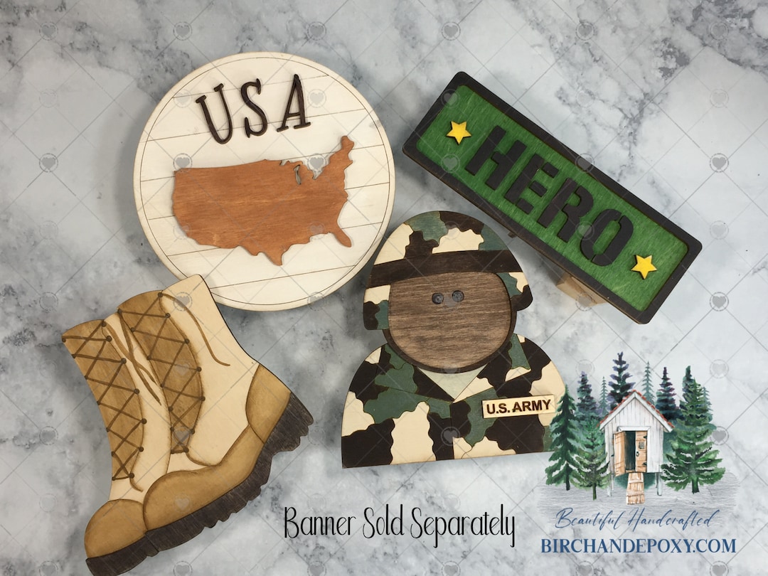 Military Home Decor. Gift for Him. United States Army. Tired Tray Decor ...