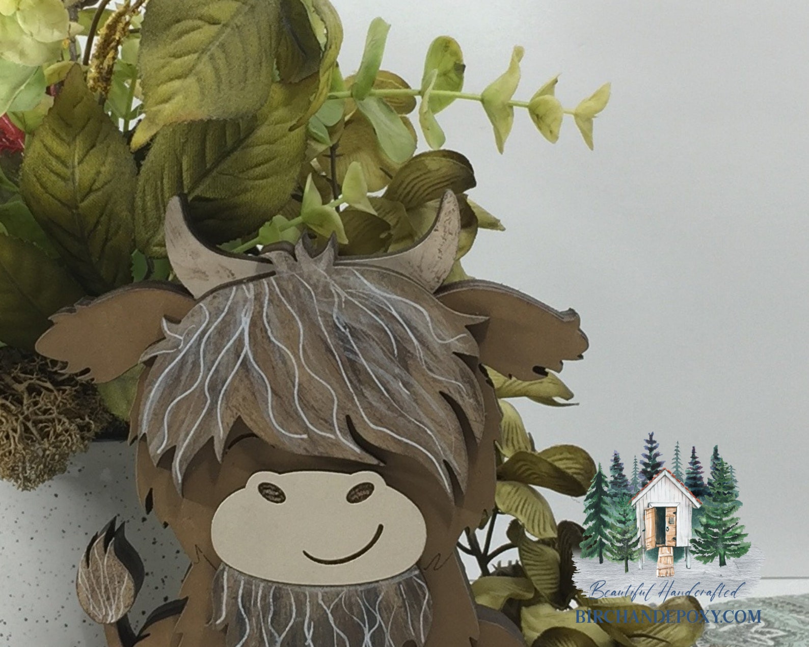 Highland Cow Table Decor | Handcrafted USA Centerpiece | Home Accent - Etsy