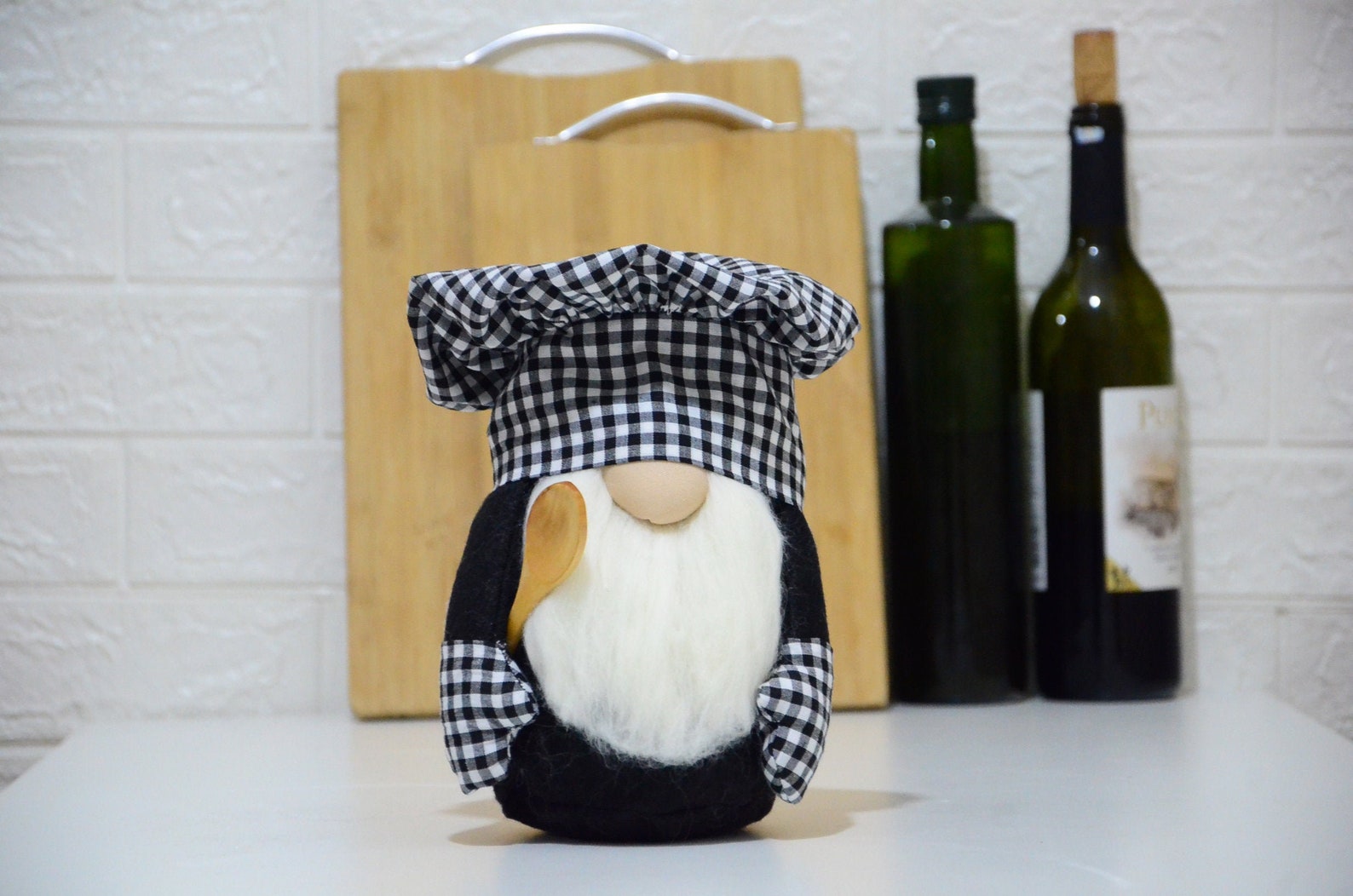 Gingham Chef Gnome Kitchen Gnome Couple Cook Gnome Kitchen - Etsy