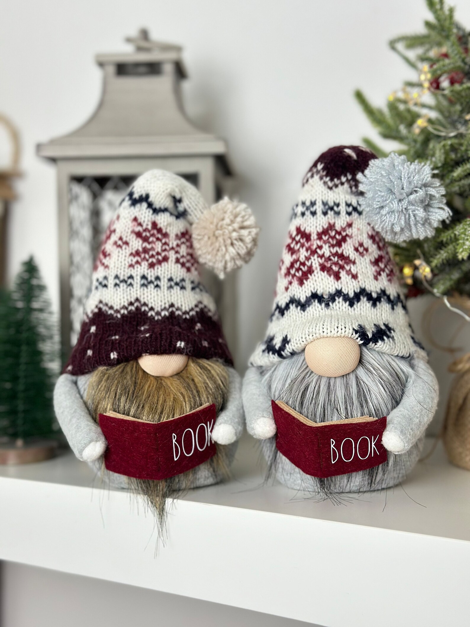Book Shelf Gnome Decor Reading a Book Gnome Literary Lover Gift Tiered ...