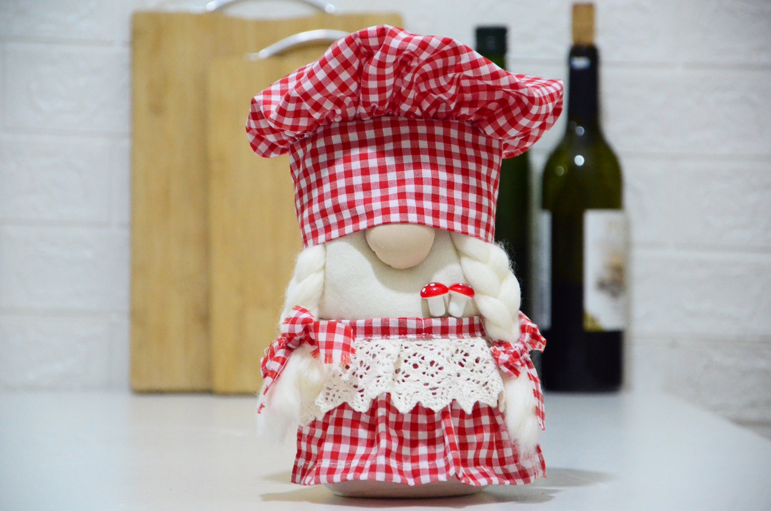 Gingham Chef Gnome Kitchen Gnome Couple Cook Gnome Kitchen - Etsy