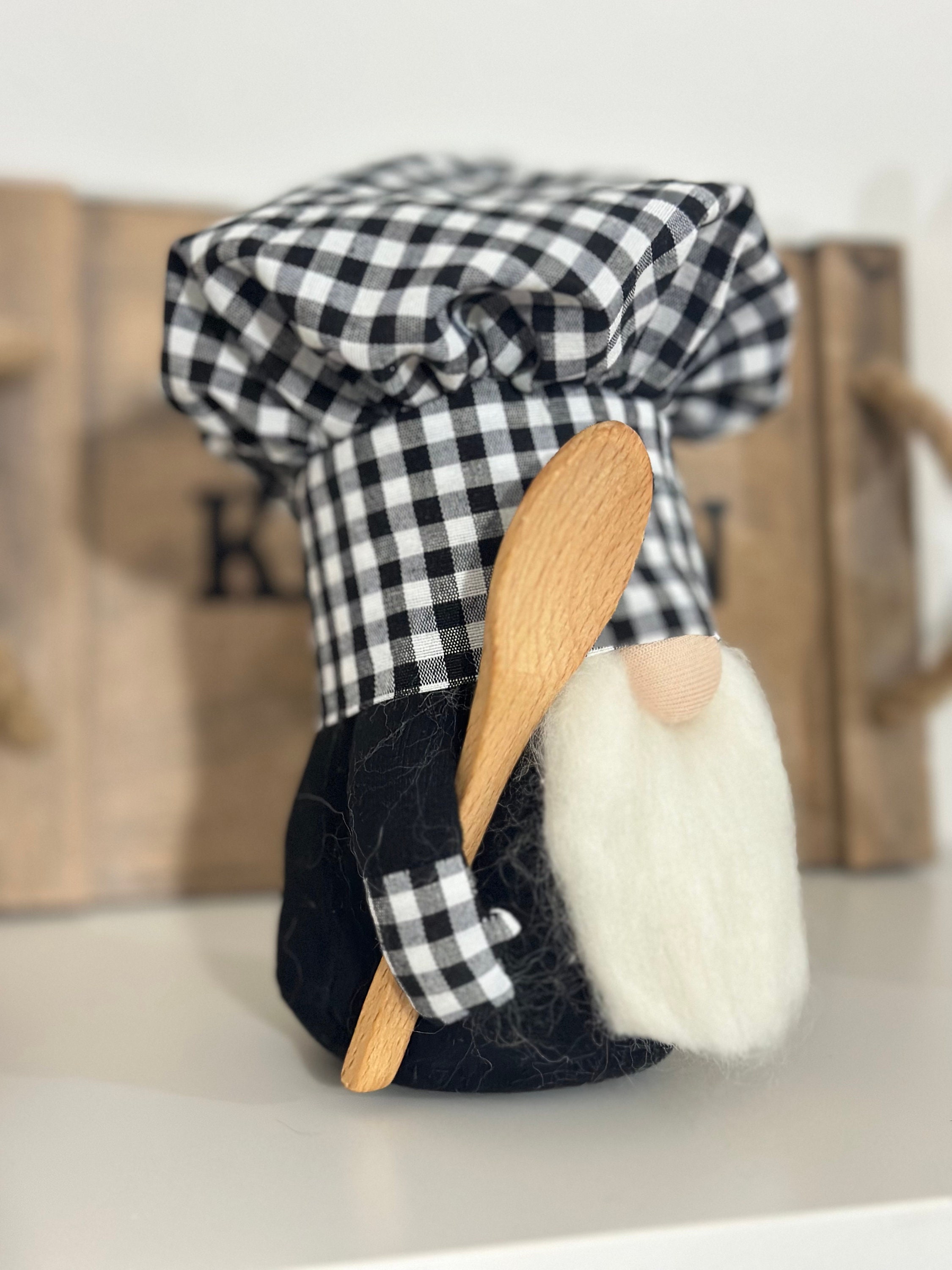 Gingham Chef Gnome Kitchen Gnome Couple Cook Gnome Kitchen - Etsy