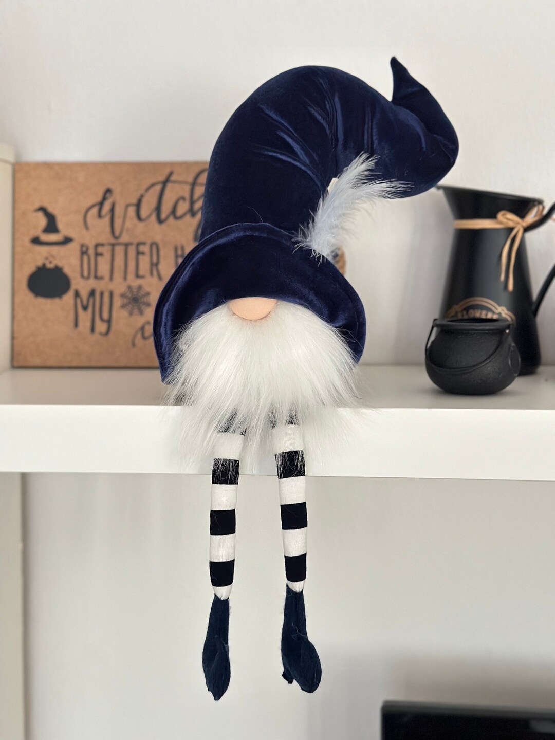 Halloween Gnome Legs Scary Witch Gnome Autumn Plush Gnome Decor Witch ...