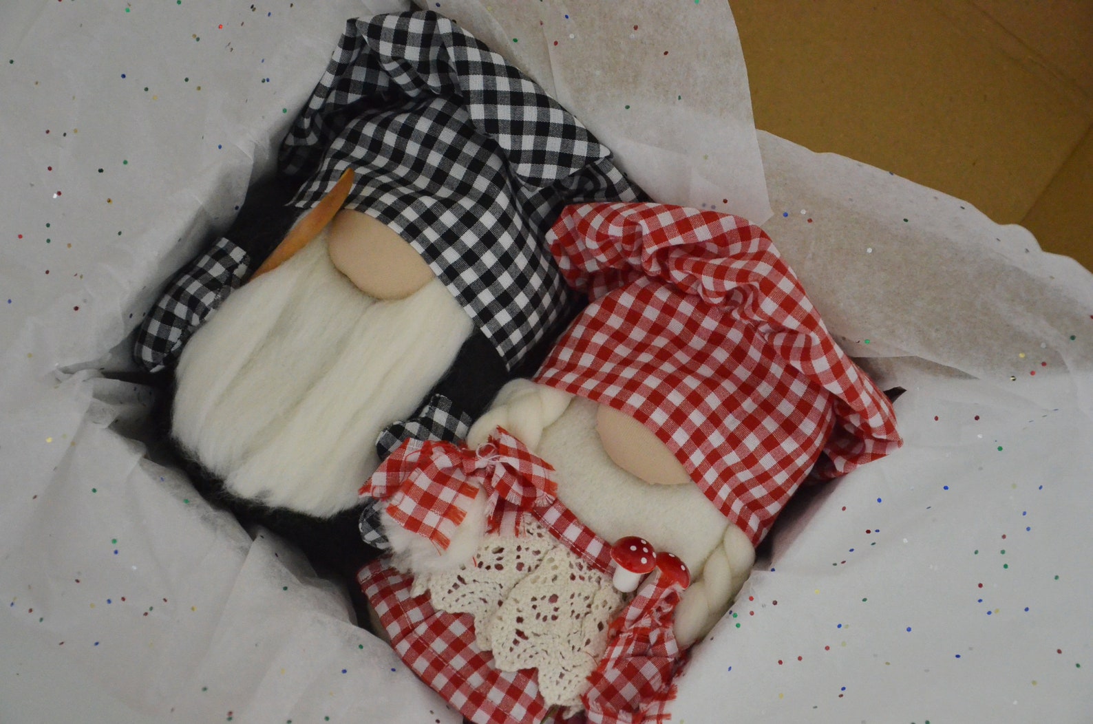 Gingham Chef Gnome Kitchen Gnome Couple Cook Gnome Kitchen - Etsy