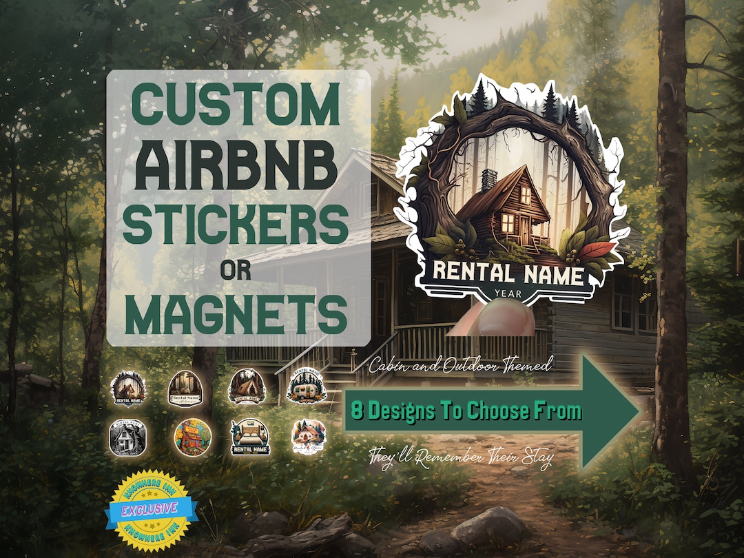 Custom Airbnb Guest Stickers & Magnets for Gift Basket - Etsy