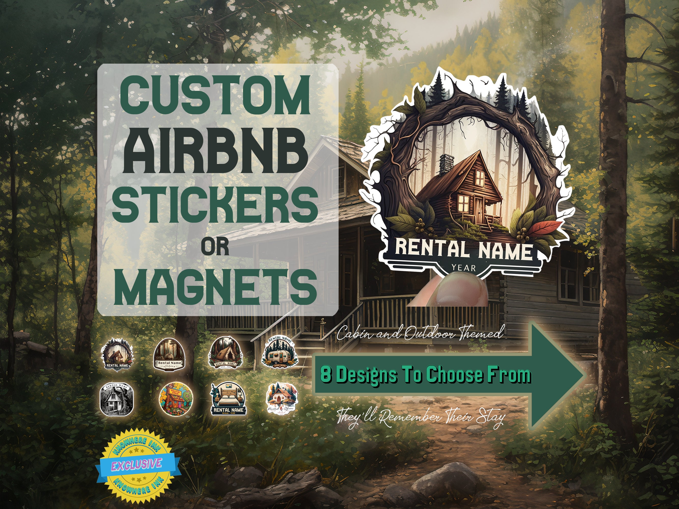 Custom Airbnb Guest Stickers & Magnets for Gift Basket - Etsy