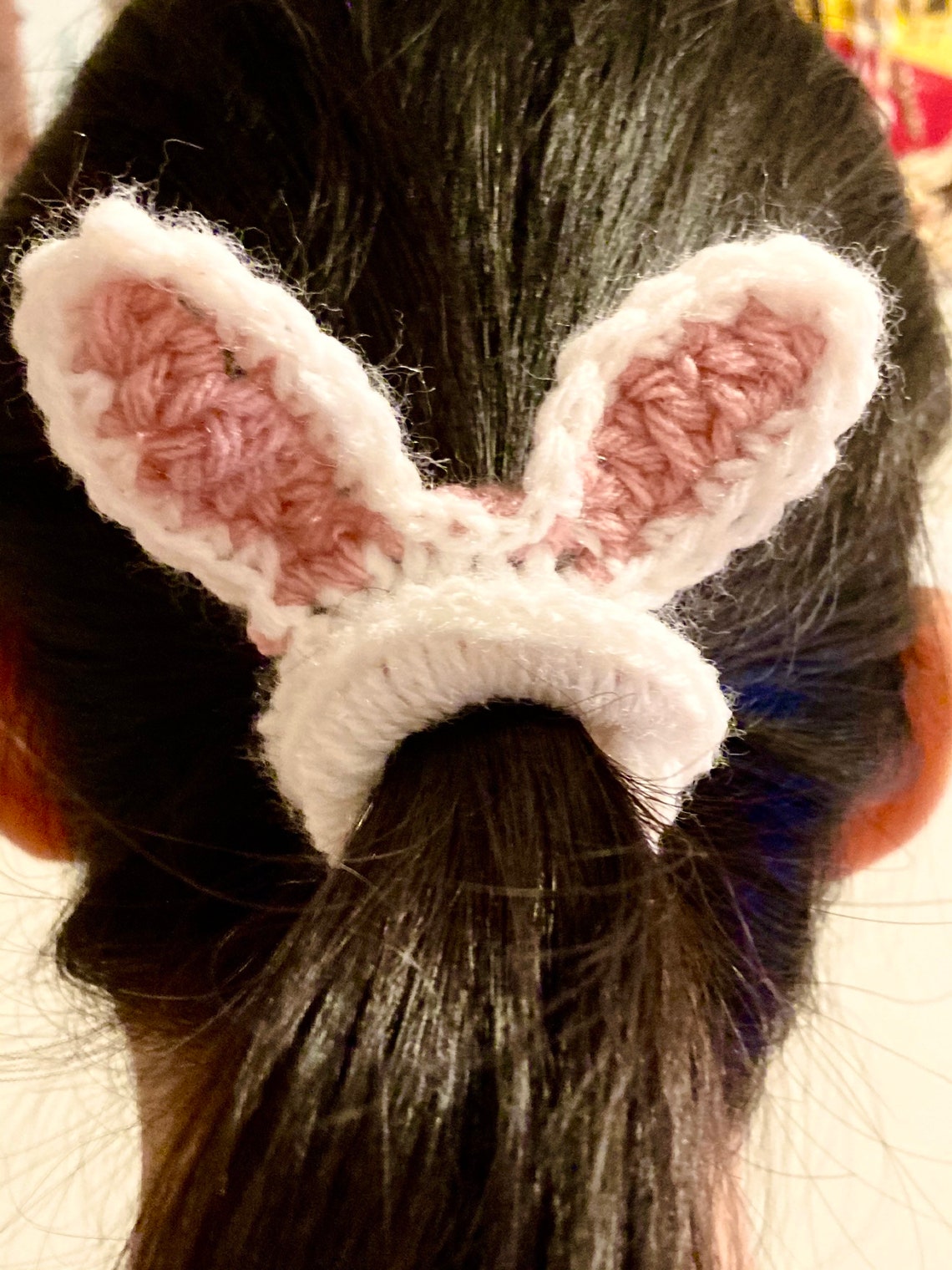 Bunny ear scrunchies crochet scrunchieshair tiescrunchies | Etsy