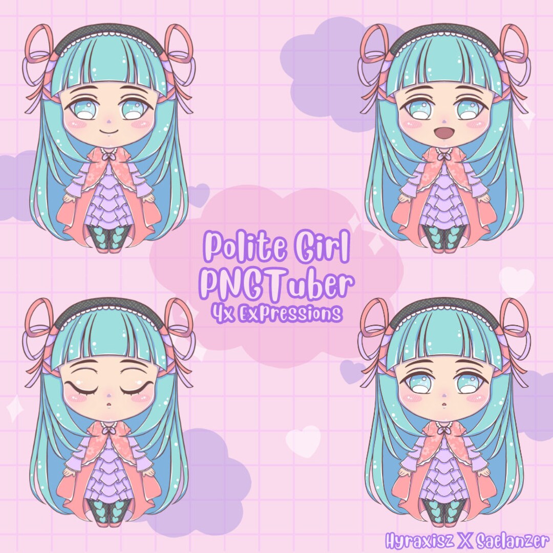 Pngtuber: Polite Girl - 4x Expressions for OBS Streamlabs Twitch ...