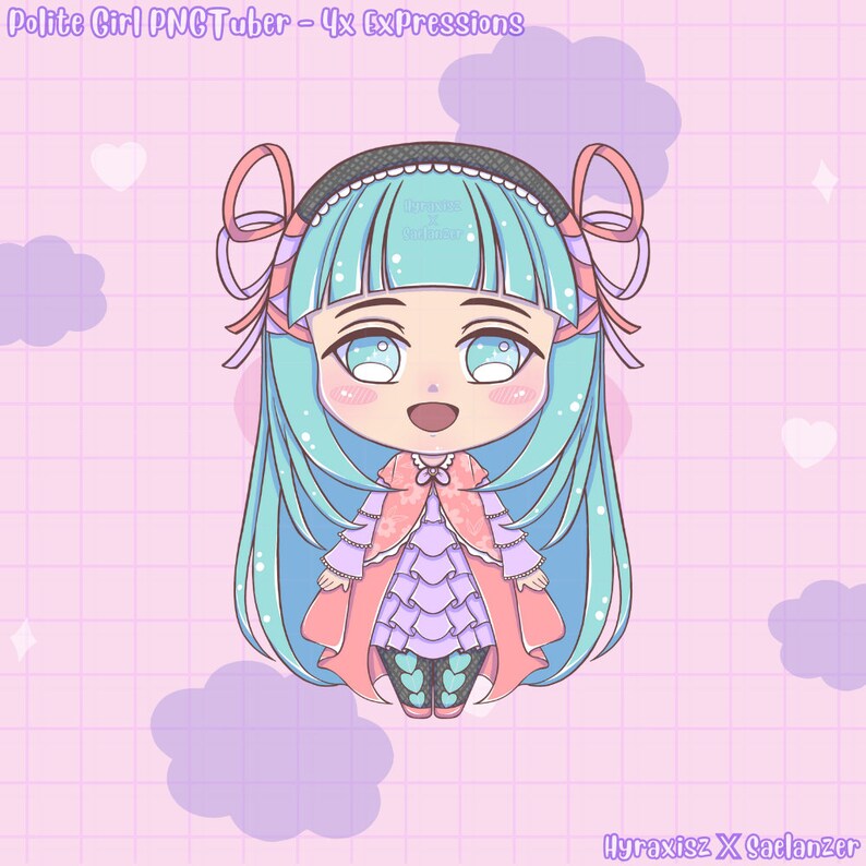 Pngtuber: Polite Girl - 4x Expressions for OBS Streamlabs Twitch ...