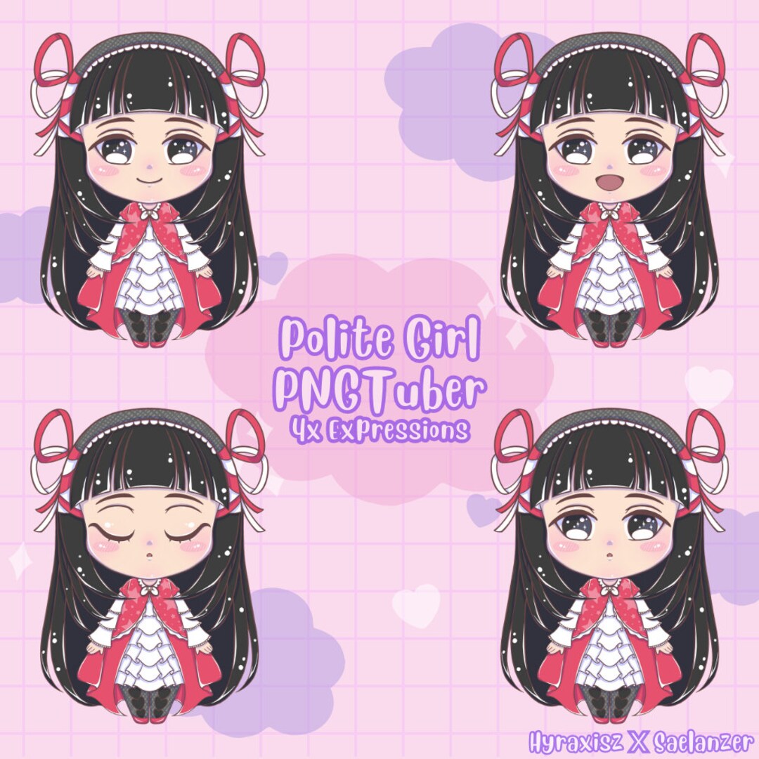 Pngtuber: Polite Girl - 4x Expressions for OBS Streamlabs Twitch ...